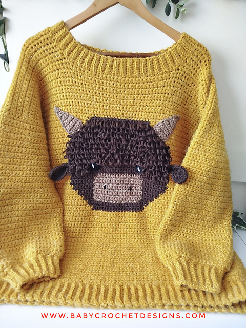 Ravelry: Adult Highland Cow Jumper pattern by Donna Browne