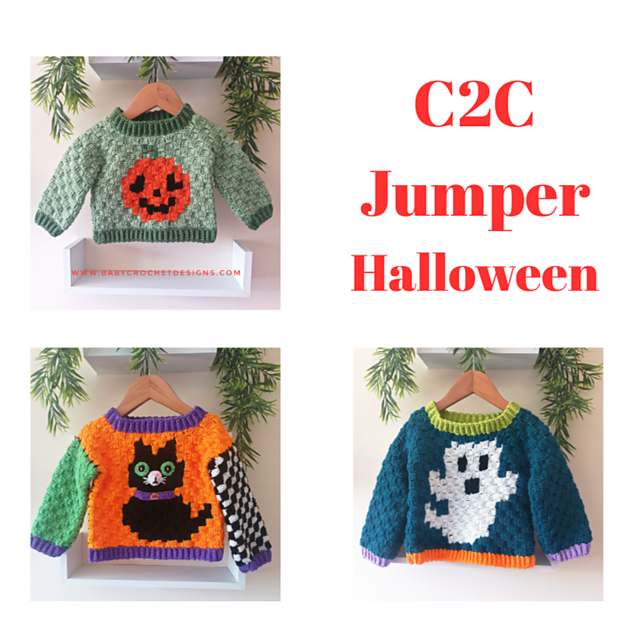 Ravelry: C2C Jumper Halloween pattern by Donna Browne