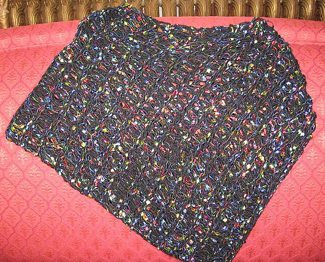 Ravelry: Easy, Elongated Stitch Poncho pattern by Cindy Polfer