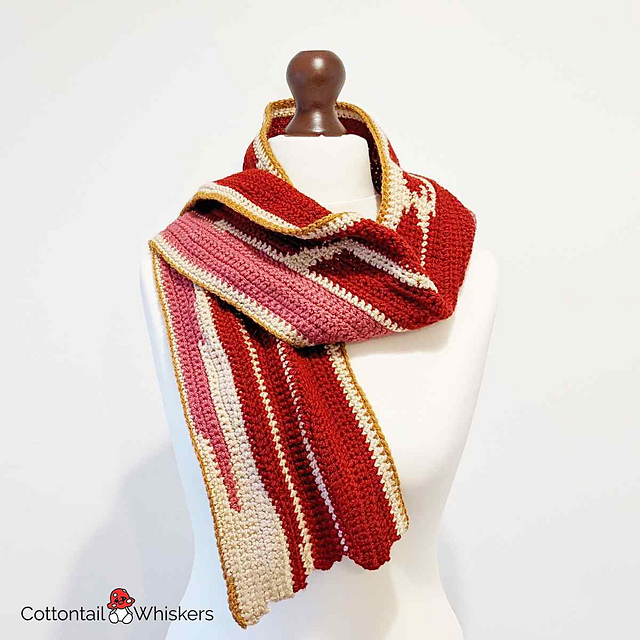 Ravelry: Streaky Bacon Rasher Scarf pattern by Bea King