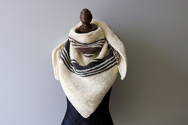 Ravelry: Striped Triangle Scarf pattern by BeaCapes Design