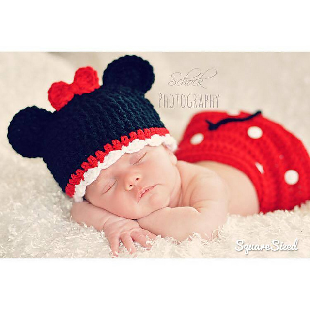 Ravelry: Minnie Mouse Baby Set pattern by Rebecca Romero