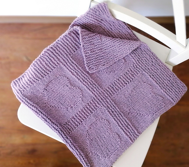 Ravelry: Hearts Knit & Purl Baby Blanket Aran Weight pattern by Olga Begak
