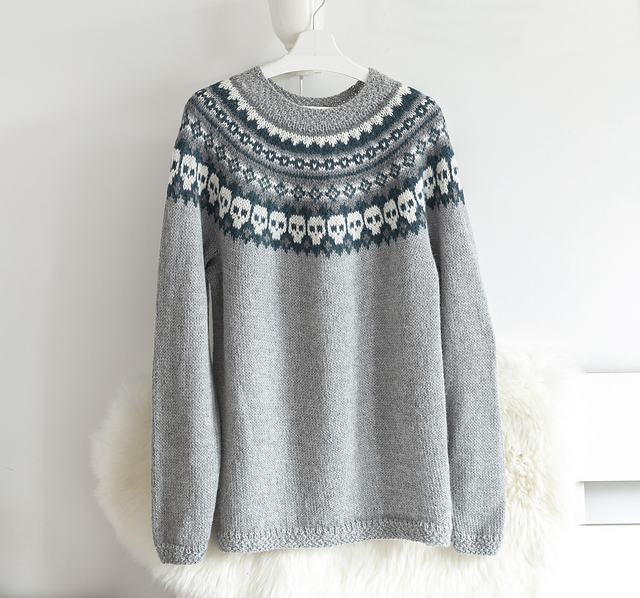 Ravelry: SKULL Icelandic Lopapeysa Sweater pattern by Olga Begak