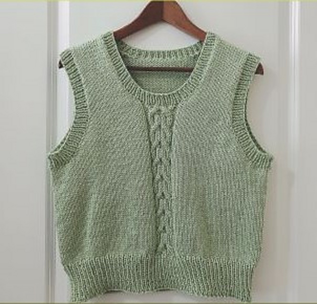 Ravelry: #18 Minty Cable Vest pattern by Yuko Nagakura