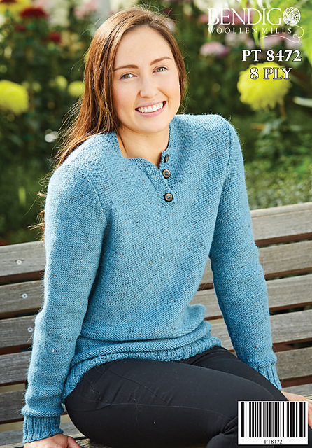 Ravelry: PT 8472 Reverse Stocking Stitch Henley pattern by Bendigo ...