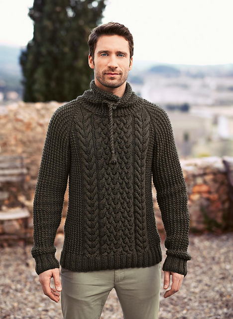 Ravelry: 162 Pull à Torsades - Cabled Pullover pattern by Bergère de France