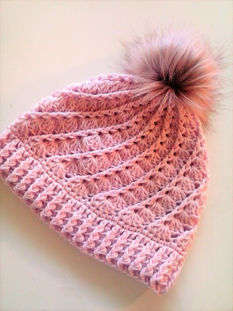 Ravelry: BeyondCrochetToo's Divine Hat #7 - Blush Pink with Pom