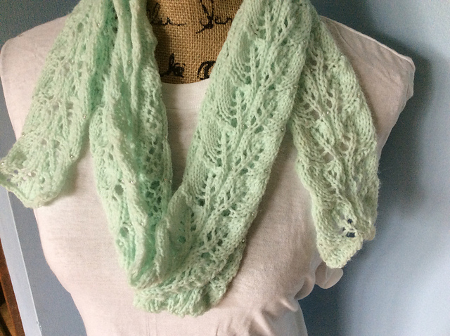 Ravelry: Twin Leaf Beaded Scarf pattern by Jeanne Giles