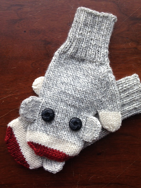 Ravelry: Silly Sock Monkey Mitts pattern by Birch Hollow Cottage