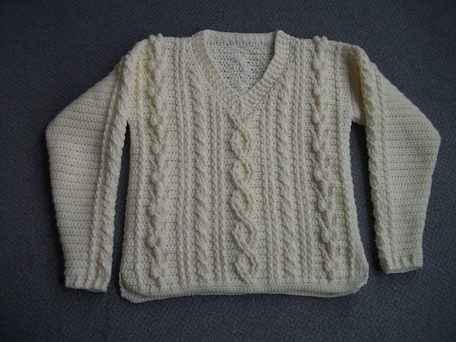 Ravelry: Birdlebee's Crochet Cable aran sweater