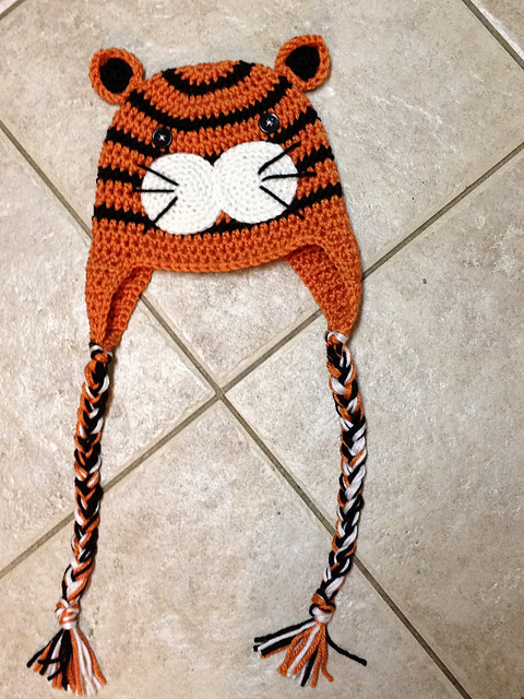 Ravelry: Tiger Earflap Hat pattern by Bizee B Boutique