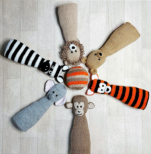 Ravelry: Animal Skittle Toy Set LH018 pattern by Wendy Morgan