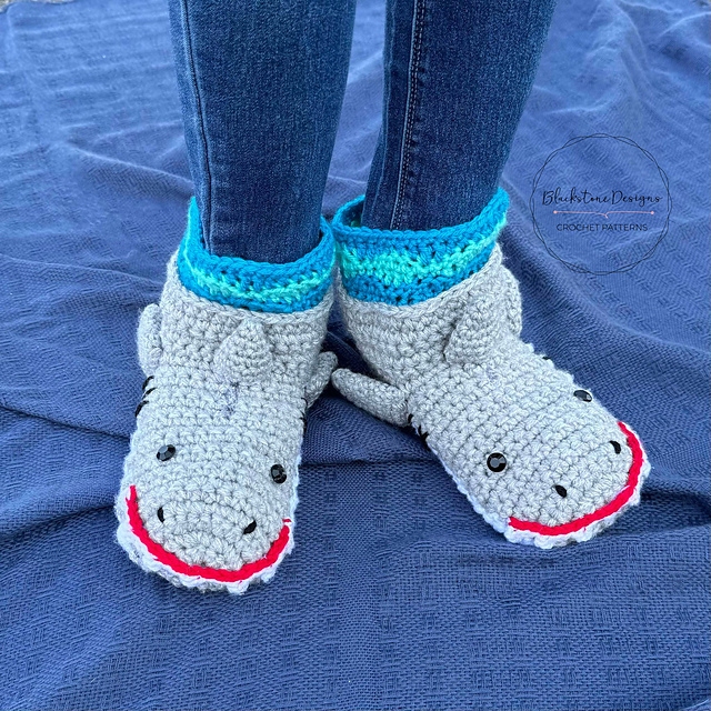 Ravelry: Shark Slippers - Child pattern by Sonya Blackstone