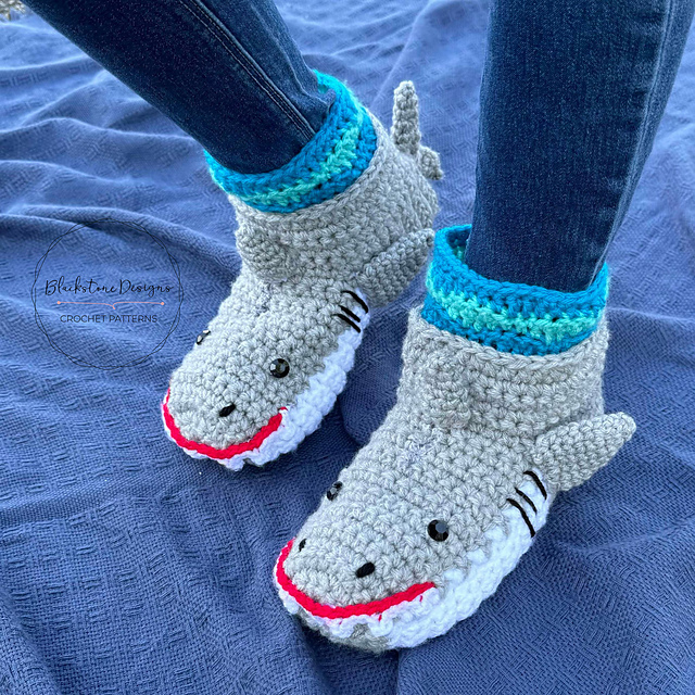 Ravelry: Shark Slippers - Adult pattern by Sonya Blackstone
