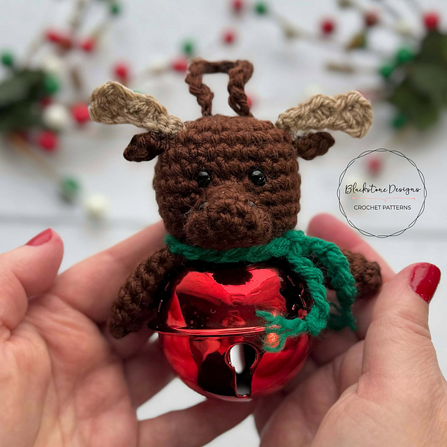 Ravelry: Moose Jingle Bell Ornament pattern by Sonya Blackstone