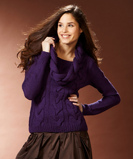 Ravelry: Ladies' Cable Sweater pattern by Red Heart Design Team