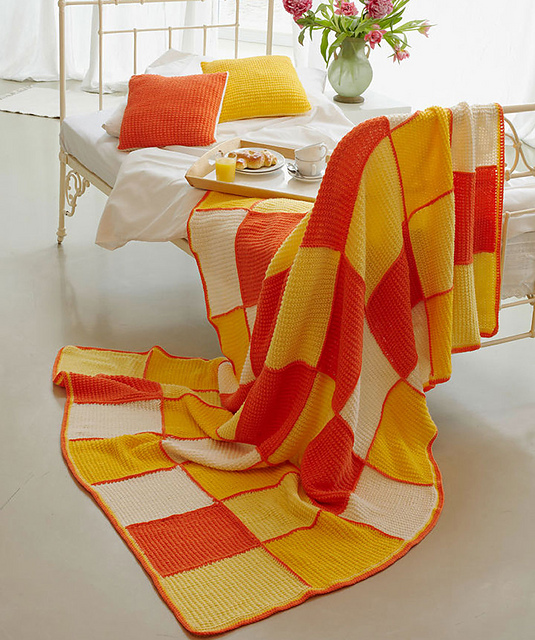 Ravelry: Sunshine Patchwork Throw pattern by Red Heart Design Team
