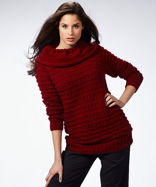 Ravelry: Long Raglan Sweater pattern by Red Heart Design Team
