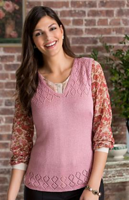 Ravelry: Diamond Lace Vest pattern by Red Heart Design Team