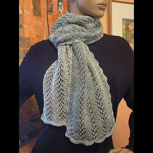Ravelry: Silk and Silver Vine Lace Scarf pattern by Blue Heron Yarns