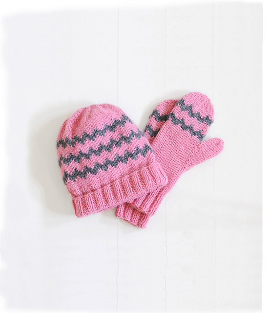 Ravelry: Zig Zag Mittens and Hat pattern by Susan B. Anderson