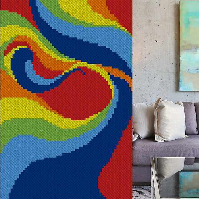 Ravelry: Swoosh C2C pattern by Blue Frog Creek