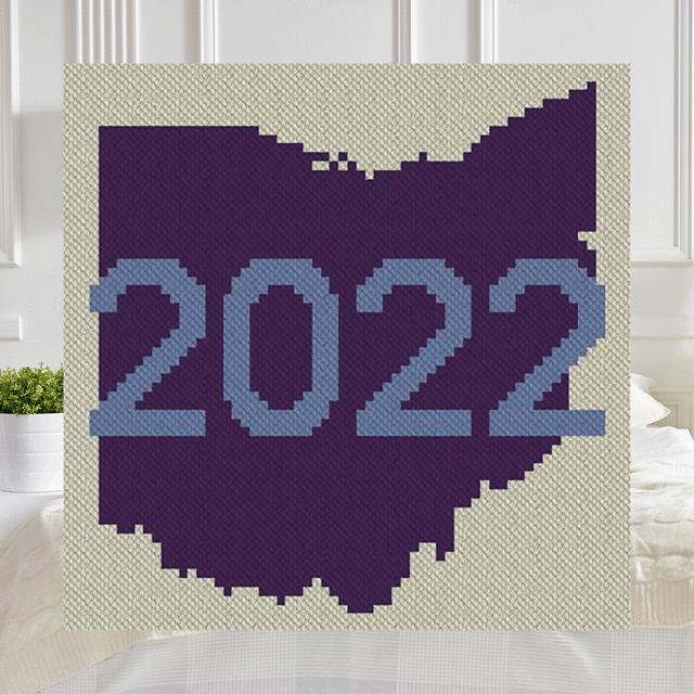 Ravelry: Ohio in the Year of 2022 C2C Graphghan pattern by Blue Frog Creek