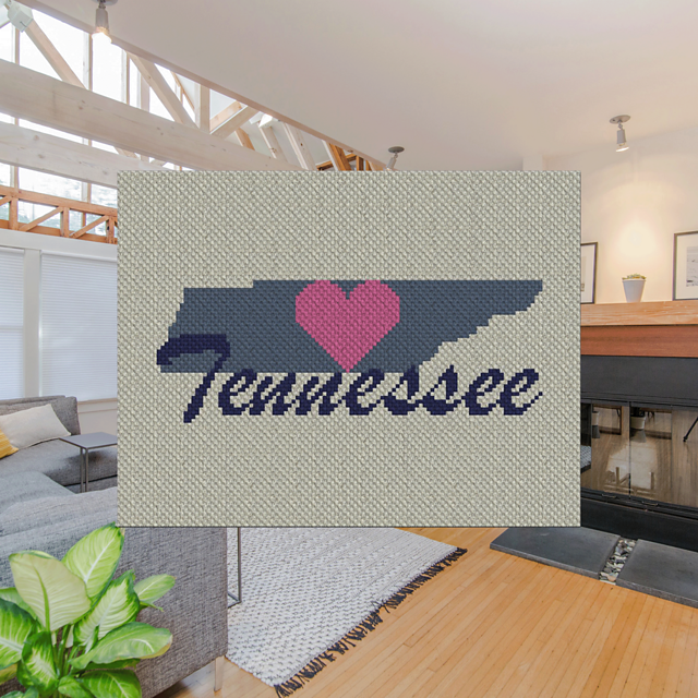 Ravelry: Greater Heart Tennessee C2C Graphghan pattern by Blue Frog Creek