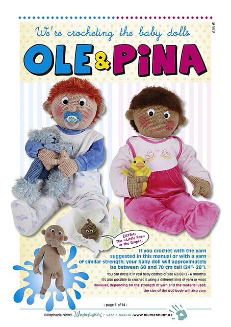 Ravelry: Life-Size Crocheted Baby-Dolls OLE & PINA pattern by Raphaela ...