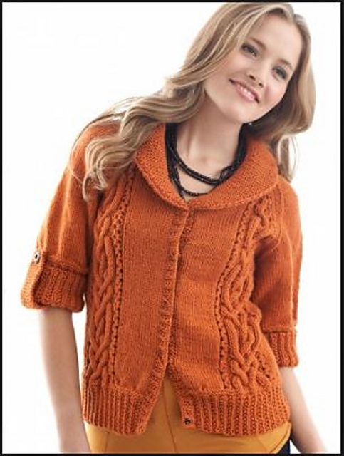 Ravelry: Cables and Collar Cardigan pattern by Yarnspirations Design Studio