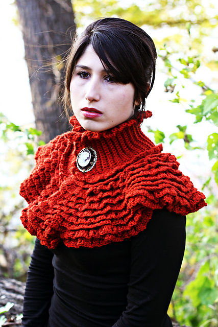 Ravelry: Ruffled Victorian Cowl pattern by Bonita Patterns