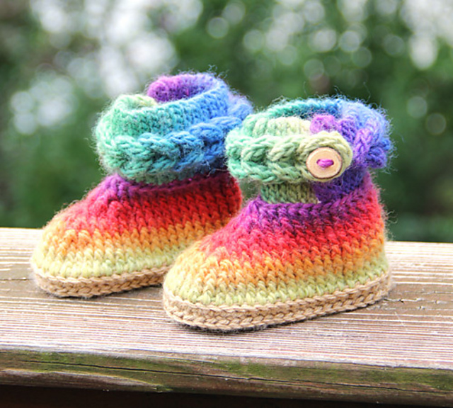 Ravelry: Knit-Look Braid Stitch Booties pattern by Bonita Patterns