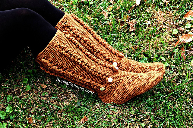 Ravelry: Knit- Look Braid Stitch Long Boots (Adult Sizes) pattern by ...