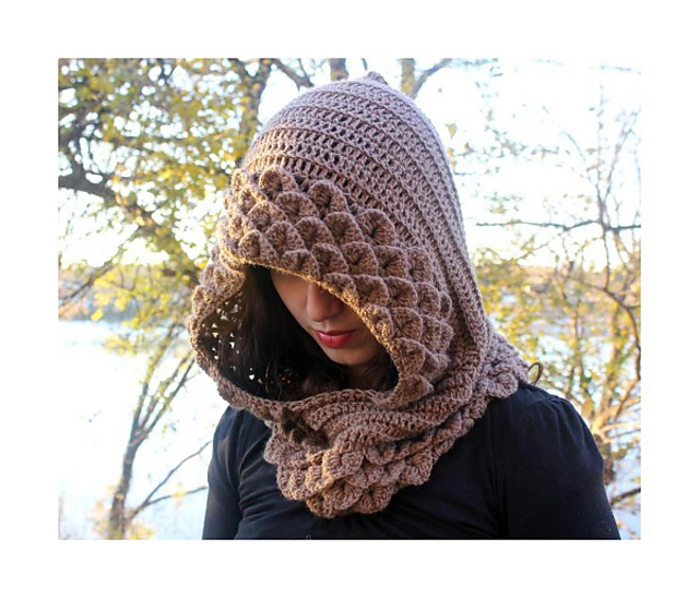 Ravelry: Marte, A Crocodile Stitch Hood pattern by Bonita Patterns