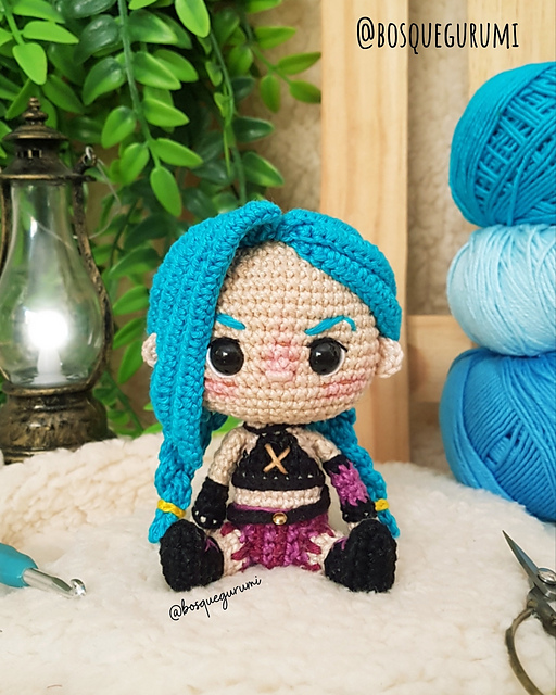 Ravelry: Jinx amigurumi (Arcane/LOL) pattern by Paola F. Sousa
