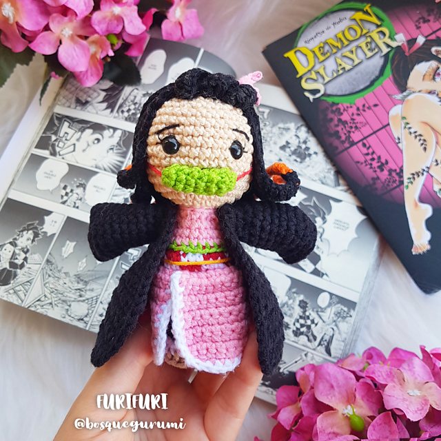Ravelry: Little Nezuko Kamado (Demon Slayer) pattern by Paola F. Sousa