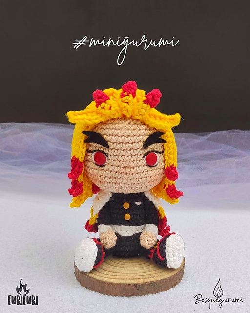 Ravelry: Rengoku amigurumi Demon Slayer pattern by Paola F. Sousa