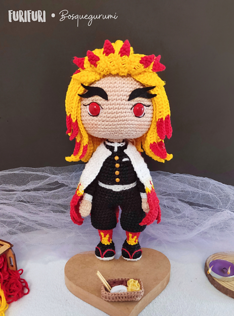 Ravelry: Kyojuro Rengoku Demon Slayer amigurumi pattern by Paola F. Sousa