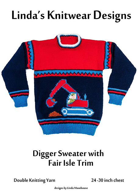 Ravelry: Digger excavator sweater pattern by Linda Moorhouse