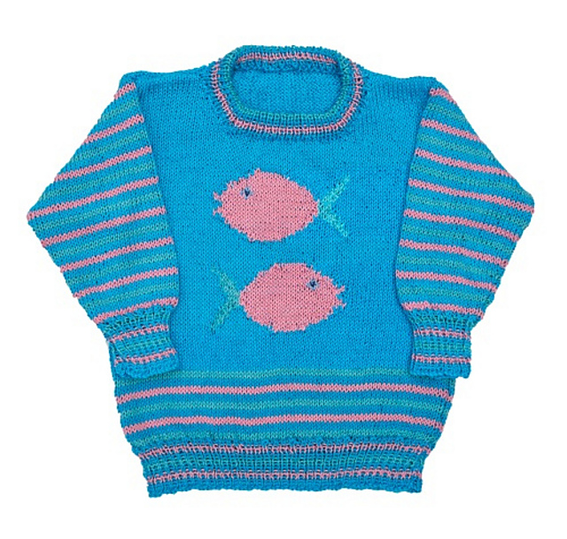 Ravelry: Fish striped sweater pattern by Linda Moorhouse