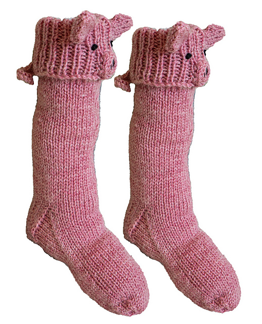 Ravelry: Pig Wellington Boot socks pattern by Linda Moorhouse