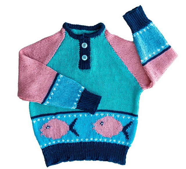 Ravelry: Swimming Fish sweater pattern by Linda Moorhouse