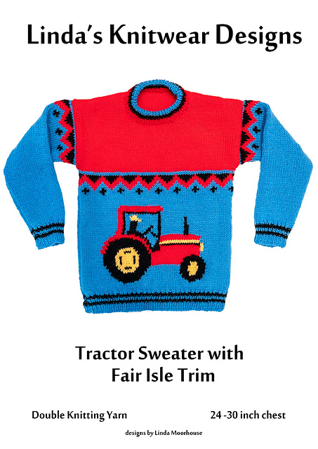 Ravelry: Tractor motif sweater pattern by Linda Moorhouse
