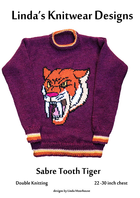 Ravelry: Saber Toothed Tiger sweater pattern by Linda Moorhouse
