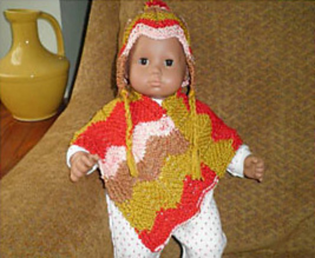 Ravelry: Peruvian Poncho with Ear Flap Hat pattern by Margaret Brennan