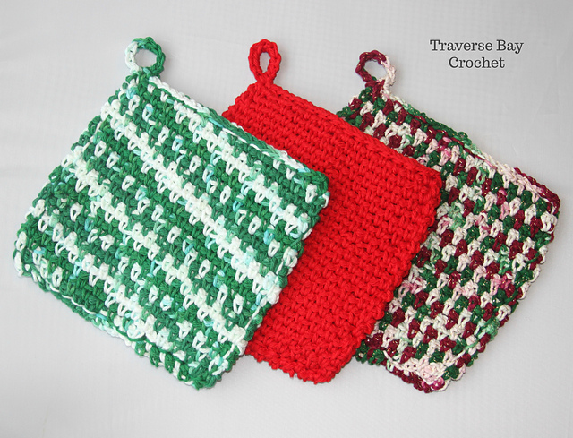 Ravelry: Easy double sided potholder pattern by Laura Brian