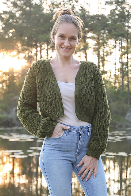 Ravelry: Fern Cropped Cardi pattern by Brianna Iaropoli