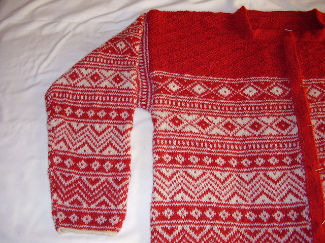 Ravelry: Red and White Cardigan (page 164) pattern by Solveig Hisdal
