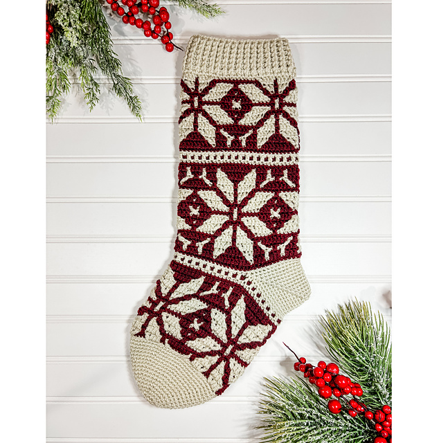 Ravelry: Nordic Star Mosaic Stocking pattern by Jamie StGeorge